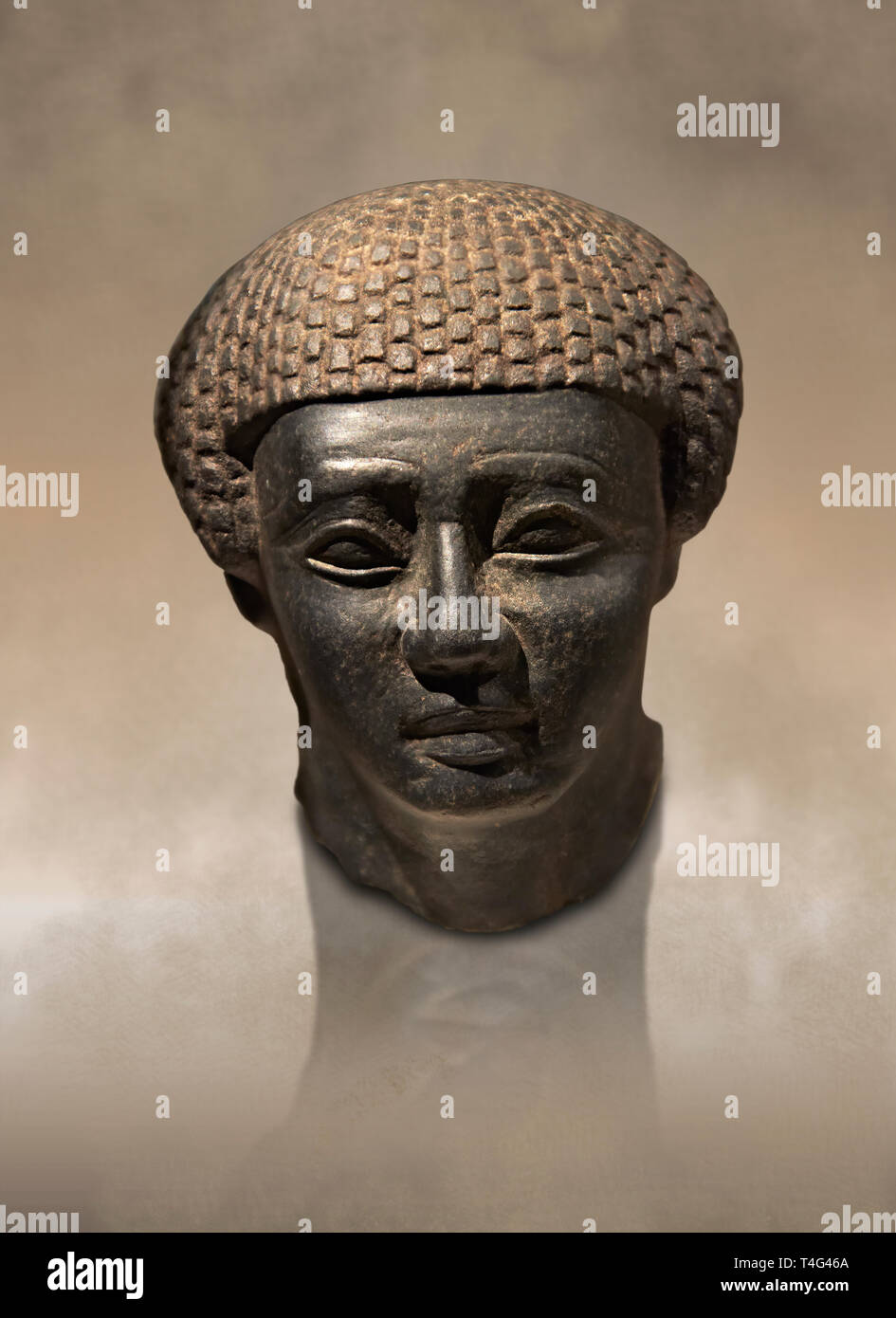 Granite ancient Egyptian statue head of a man from Thebes. 2000 BC ...