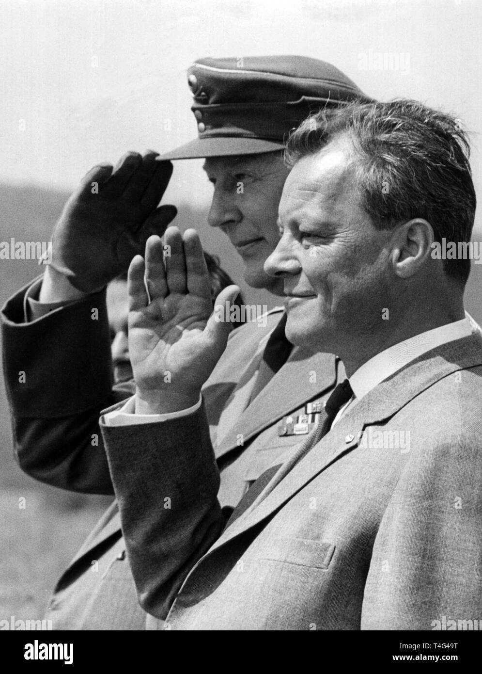Mayor of Berlin Willy Brandt (front) and Colonel Molinari on 21 June ...