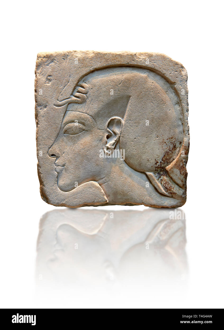 Ancient Egyptian relief portrait of King Akhenaten from Amarna. 18th ...