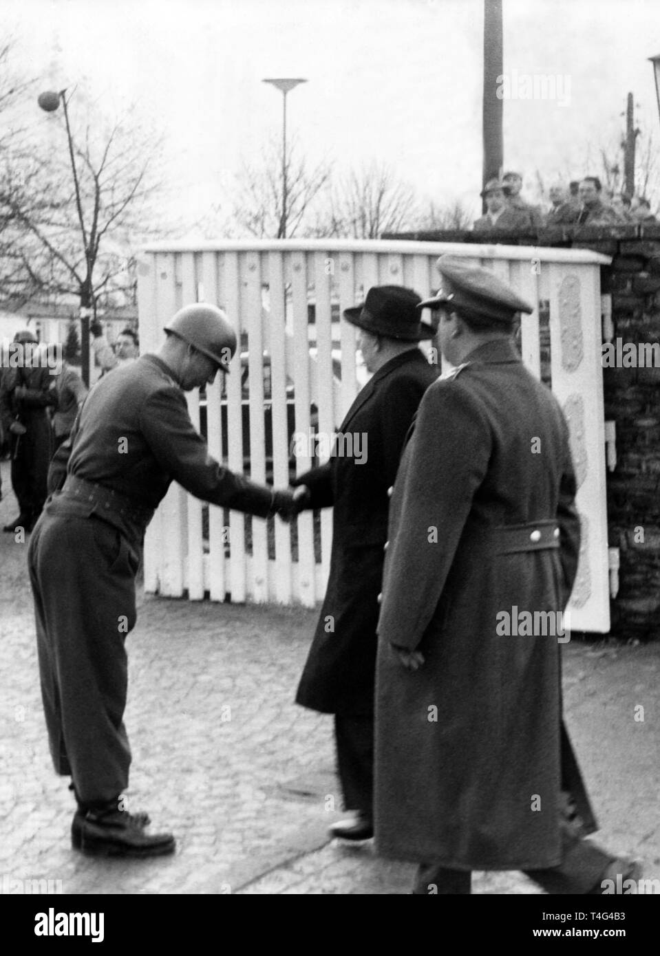 Minister of Defense Theodor Blank (M) presented on 13 January 1956 in ...
