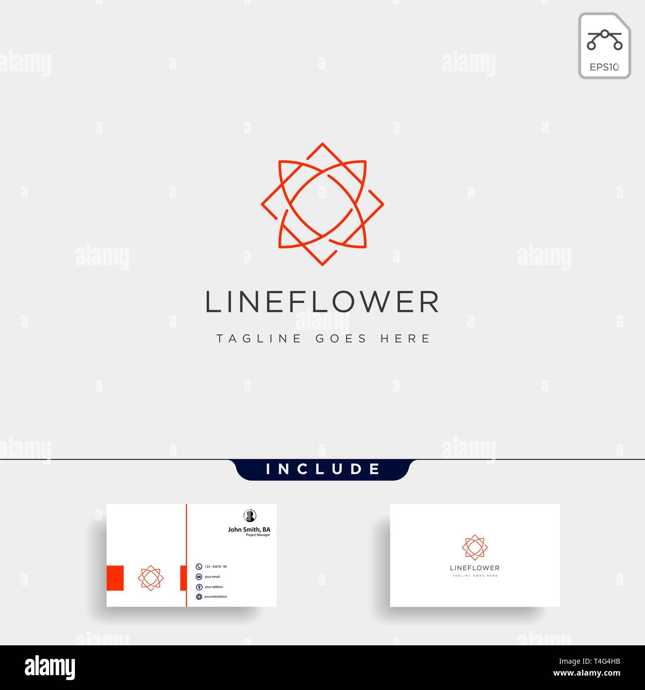 flower floral line beauty premium simple logo template vector icon ...