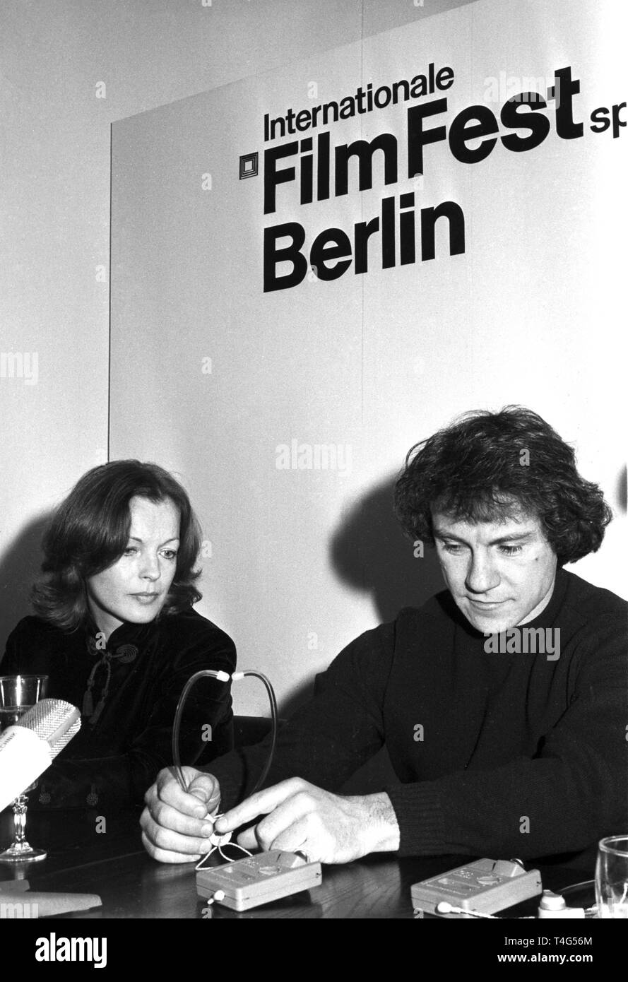 Actors Romy Schneider and Harvey Keitel at the Film Festival in Berlin ...