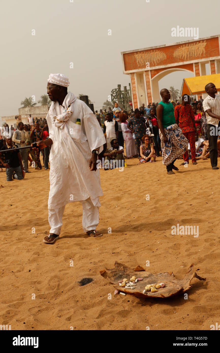 Voodoo festival Ouidah, Benin. Music, dance, singing at the beach to ...