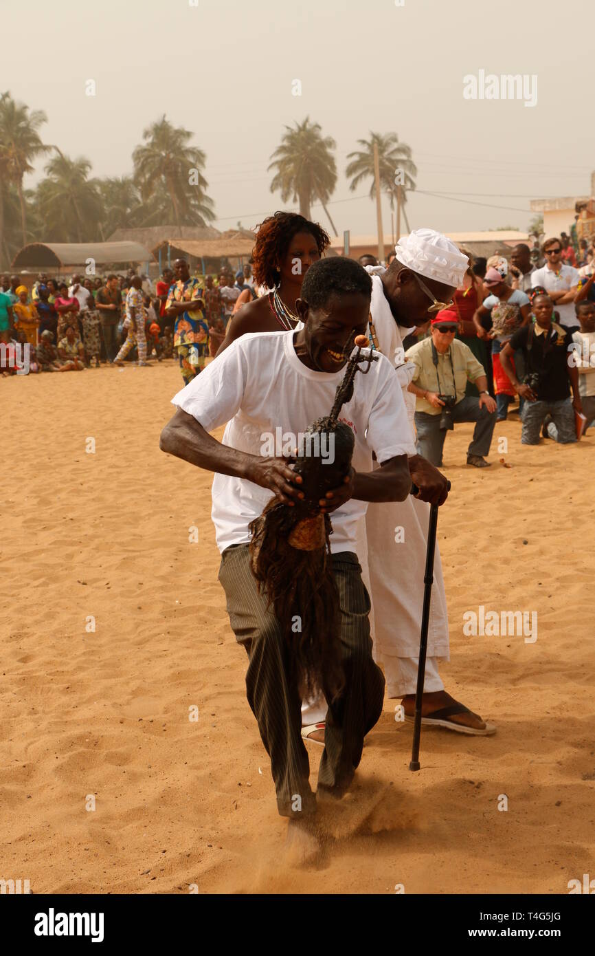 Voodoo festival Ouidah, Benin. Music, dance, singing at the beach to ...