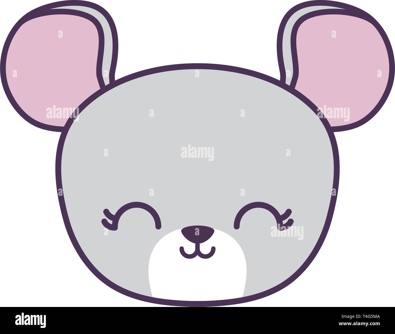 head of cute mouse animal isolated icon vector illustration design ...