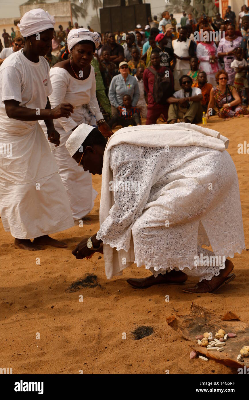 Voodoo festival Ouidah, Benin. Music, dance, singing at the beach to ...