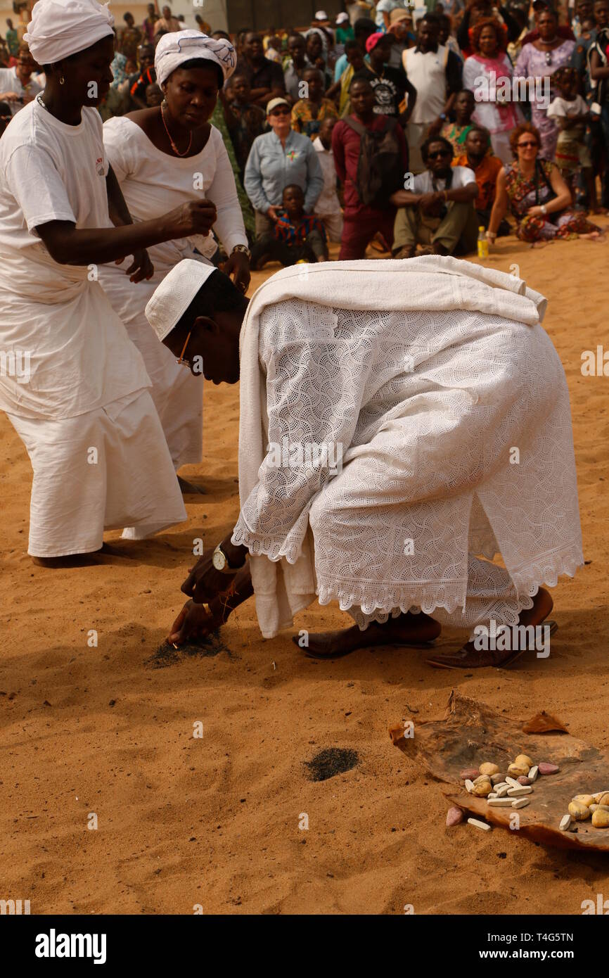 Voodoo festival Ouidah, Benin. Music, dance, singing at the beach to ...