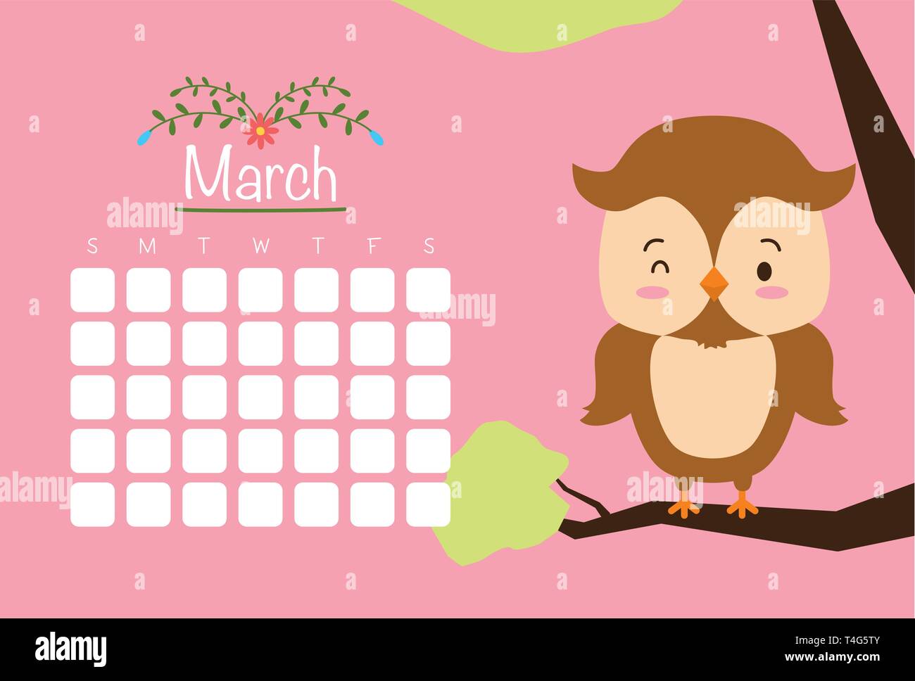 cute animals calendar Stock Vector Image & Art - Alamy