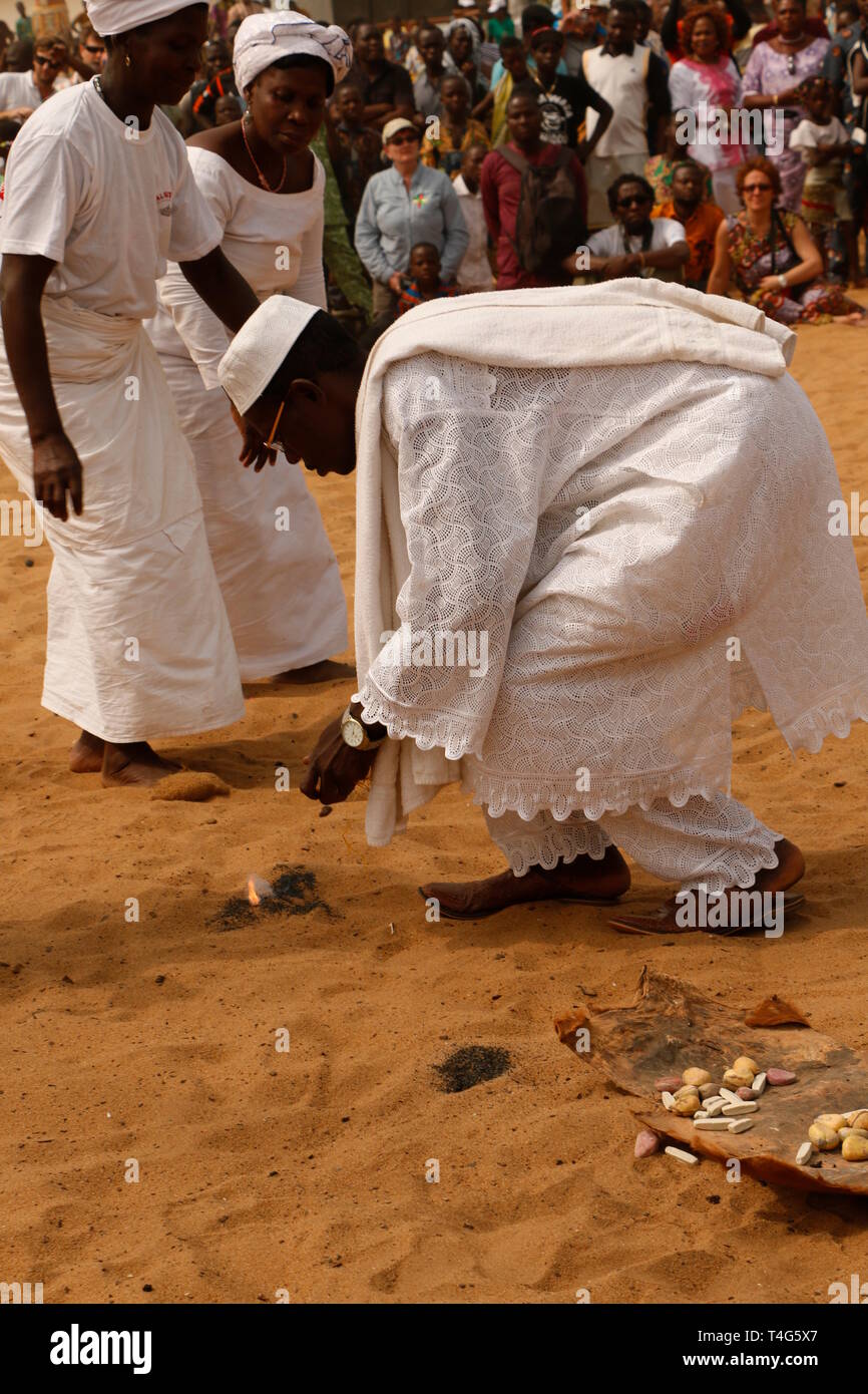 Voodoo festival Ouidah, Benin. Music, dance, singing at the beach to ...
