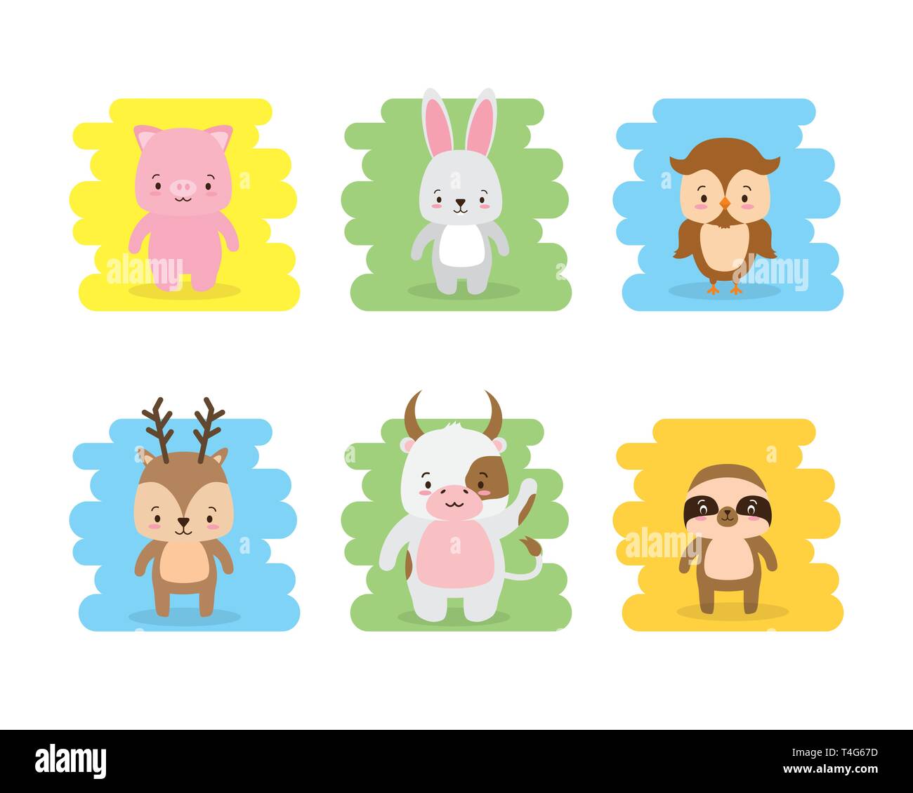 cute animals set Stock Vector Image & Art - Alamy