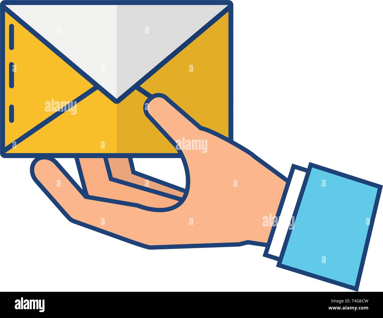 hand with mail envelope Stock Vector Image & Art - Alamy