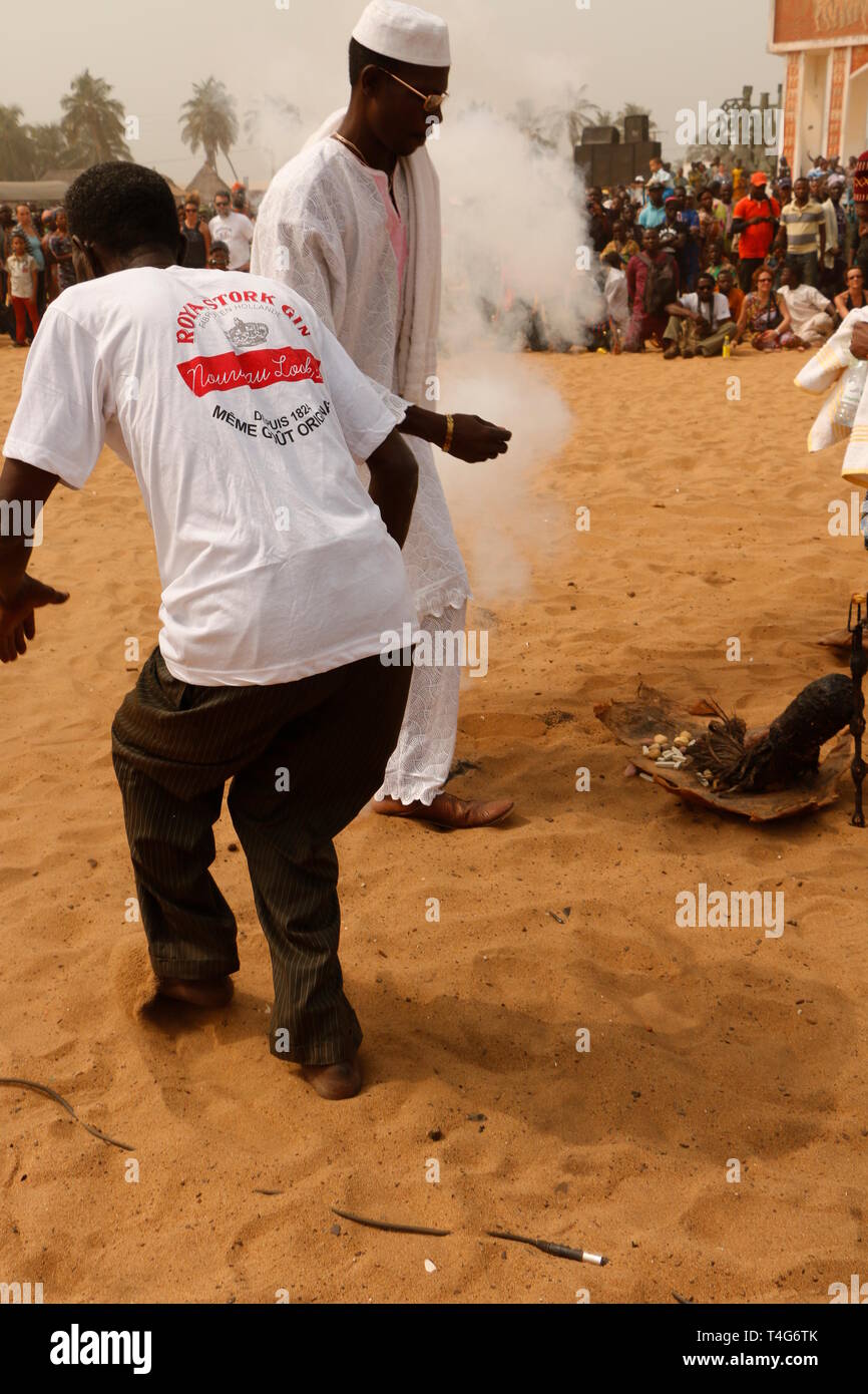 Voodoo festival Ouidah, Benin. Music, dance, singing at the beach to ...