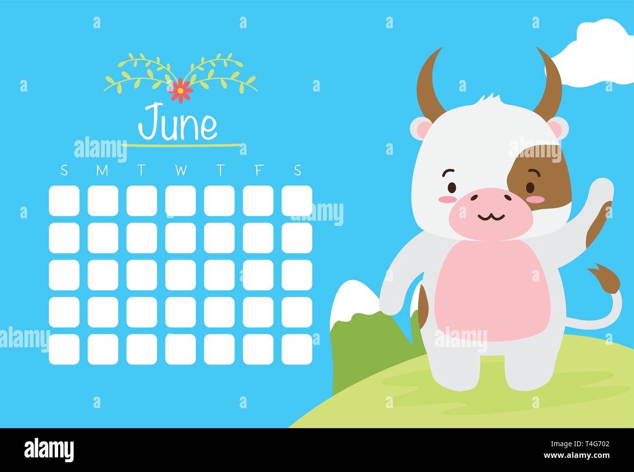 cute animals calendar Stock Vector Image & Art - Alamy