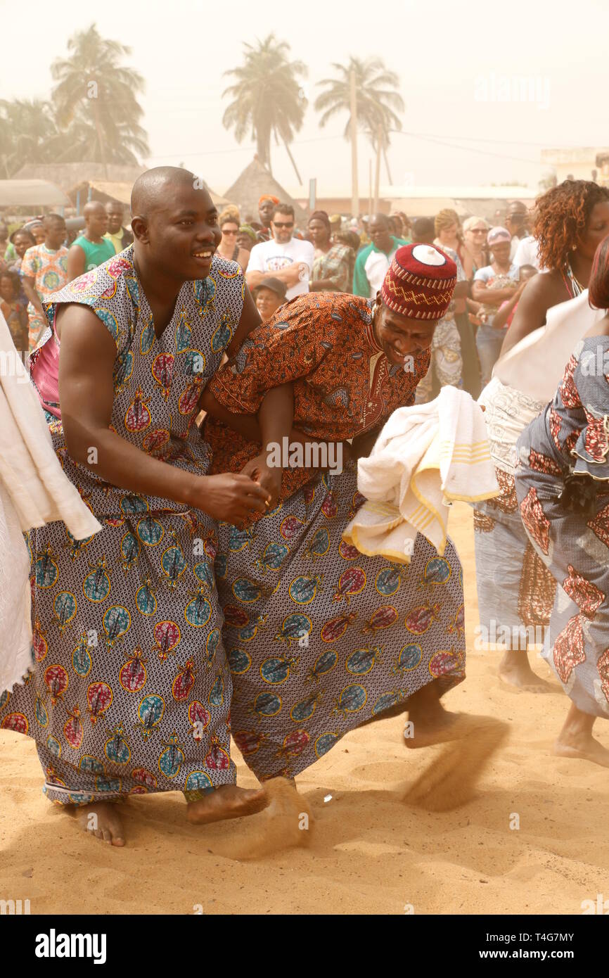Voodoo festival Ouidah, Benin. Music, dance, singing at the beach to ...