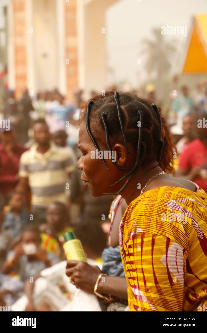 Voodoo festival Ouidah, Benin. Music, dance, singing at the beach to ...