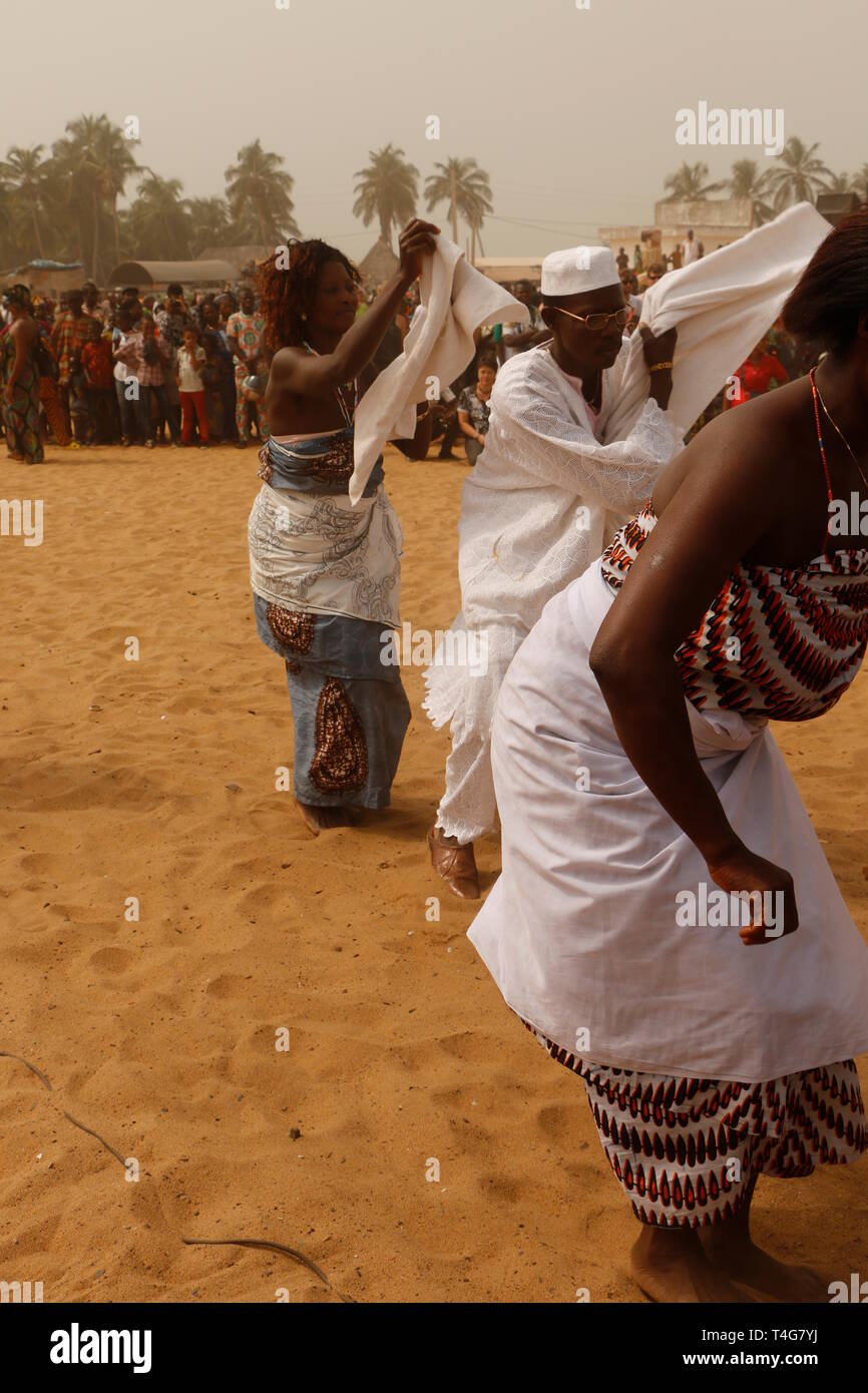 Voodoo festival Ouidah, Benin. Music, dance, singing at the beach to ...
