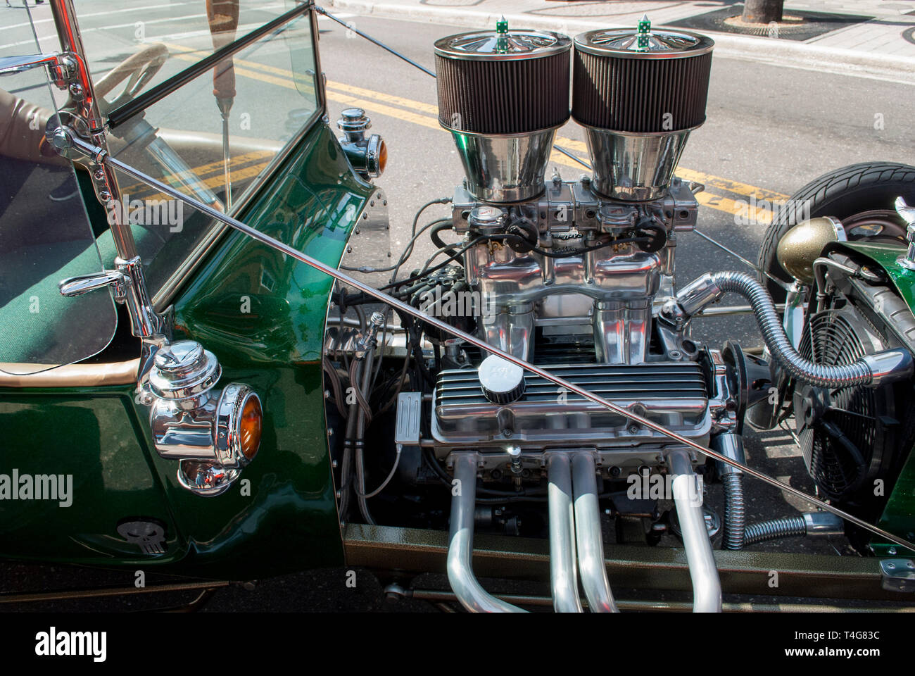 Vintage car's engine close up. Concept of retro renaissance. Poster ...