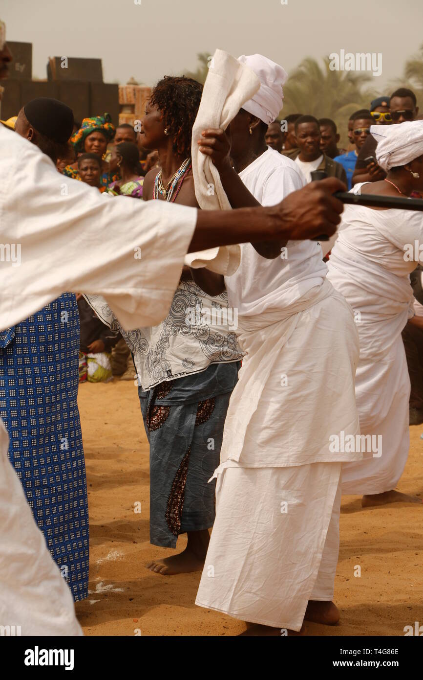 Voodoo festival Ouidah, Benin. Music, dance, singing at the beach to ...