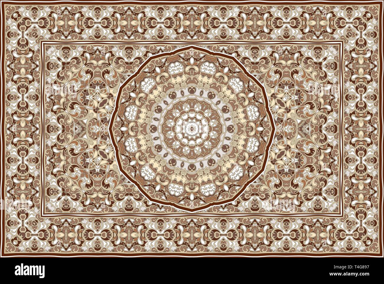 Vintage Arabic pattern. Persian colored carpet. Rich ornament for ...