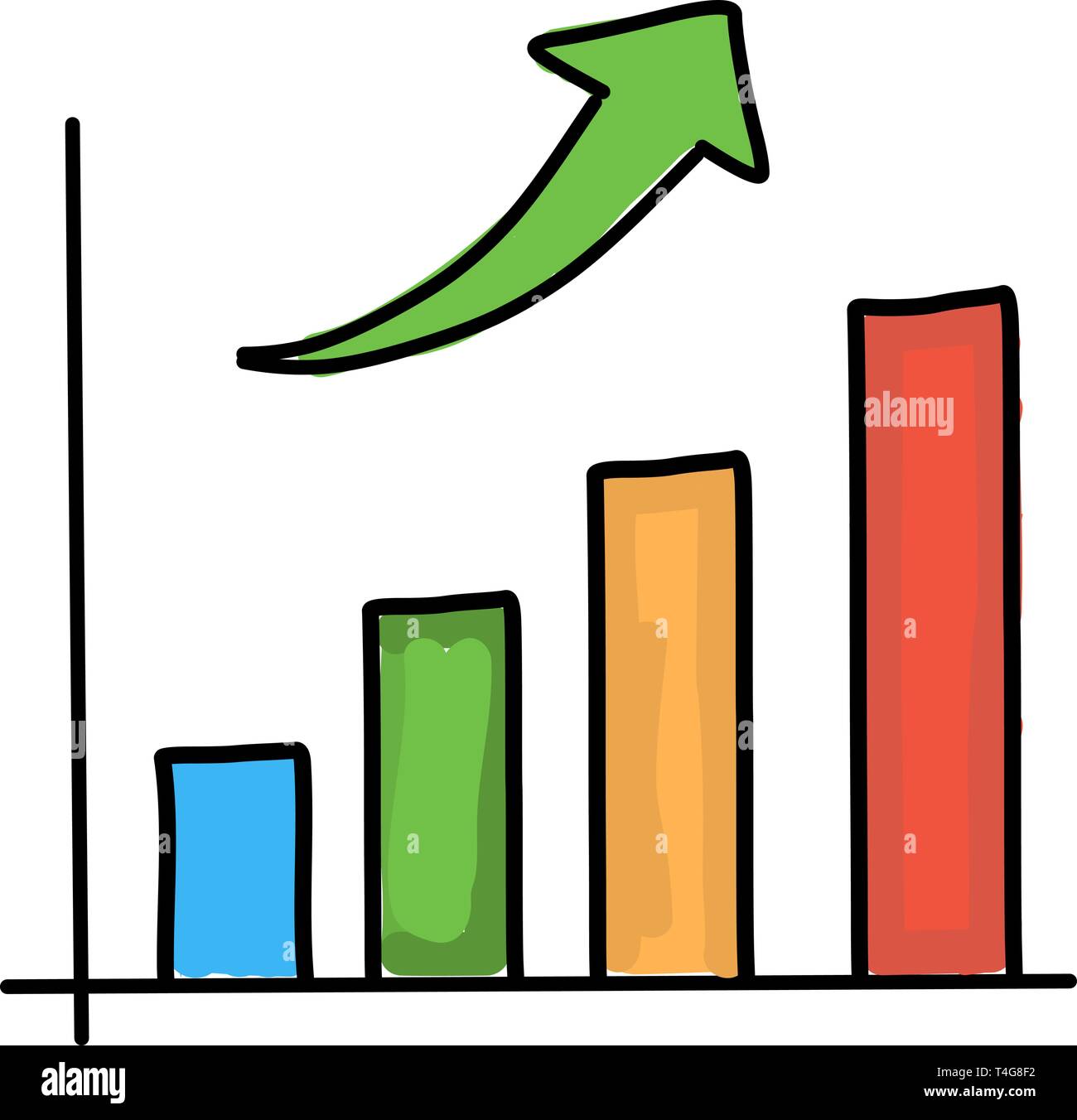 Growth chart. Line doodle vector Stock Vector Image & Art - Alamy
