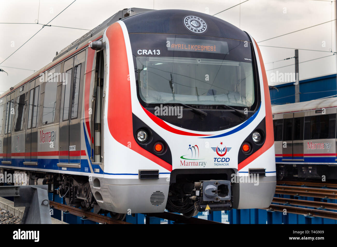 Halkali, Istanbul / Turkey - March 02 2019: Marmaray Trains on Halkali ...