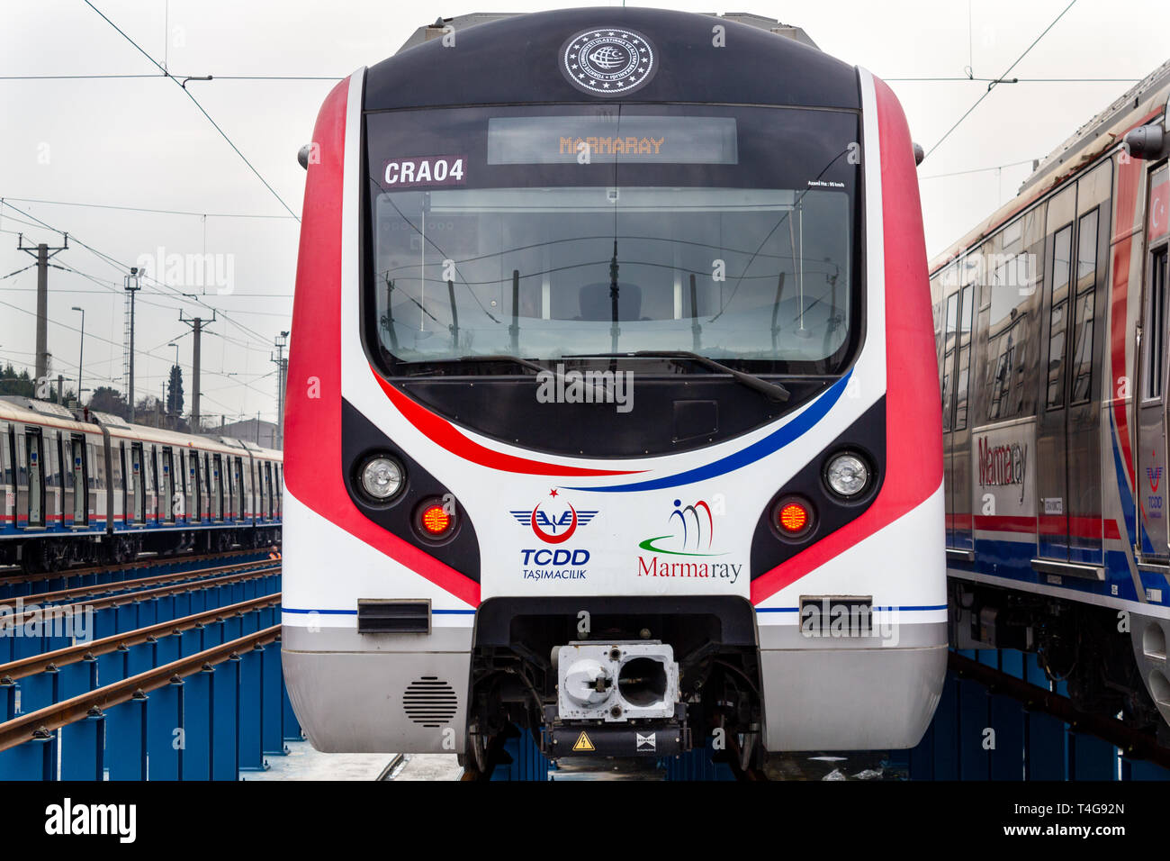 Halkali, Istanbul / Turkey - March 02 2019: Marmaray Trains on Halkali ...