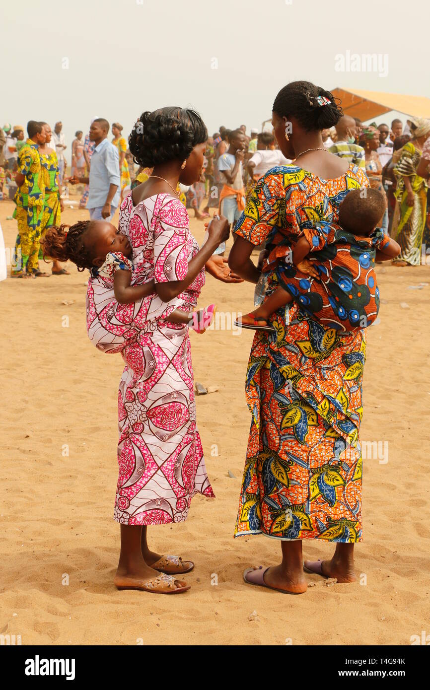 Voodoo festival Ouidah, Benin. Music, dance, singing at the beach to ...