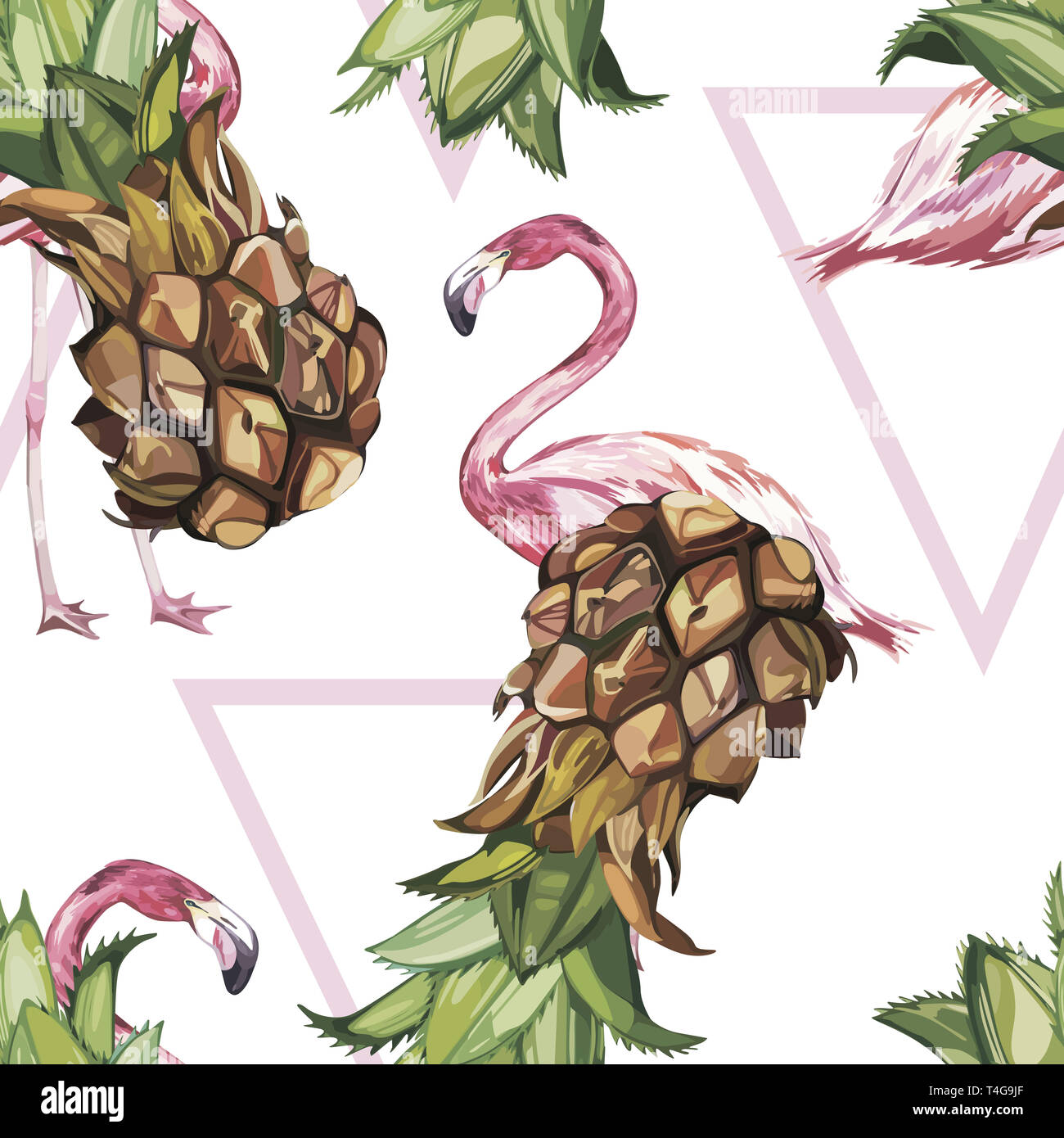 Seamless pattern with tropical Ananas. Element for design of ...