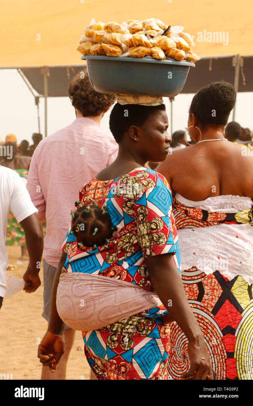 Voodoo festival Ouidah, Benin. Music, dance, singing at the beach to ...