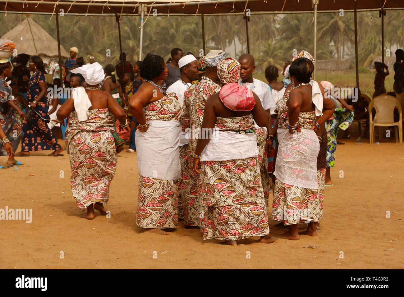 Voodoo festival Ouidah, Benin. Music, dance, singing at the beach to ...