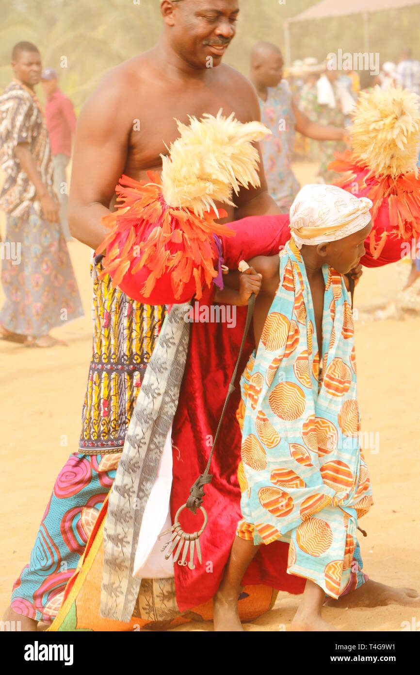 Voodoo festival Ouidah, Benin. Music, dance, singing at the beach to ...