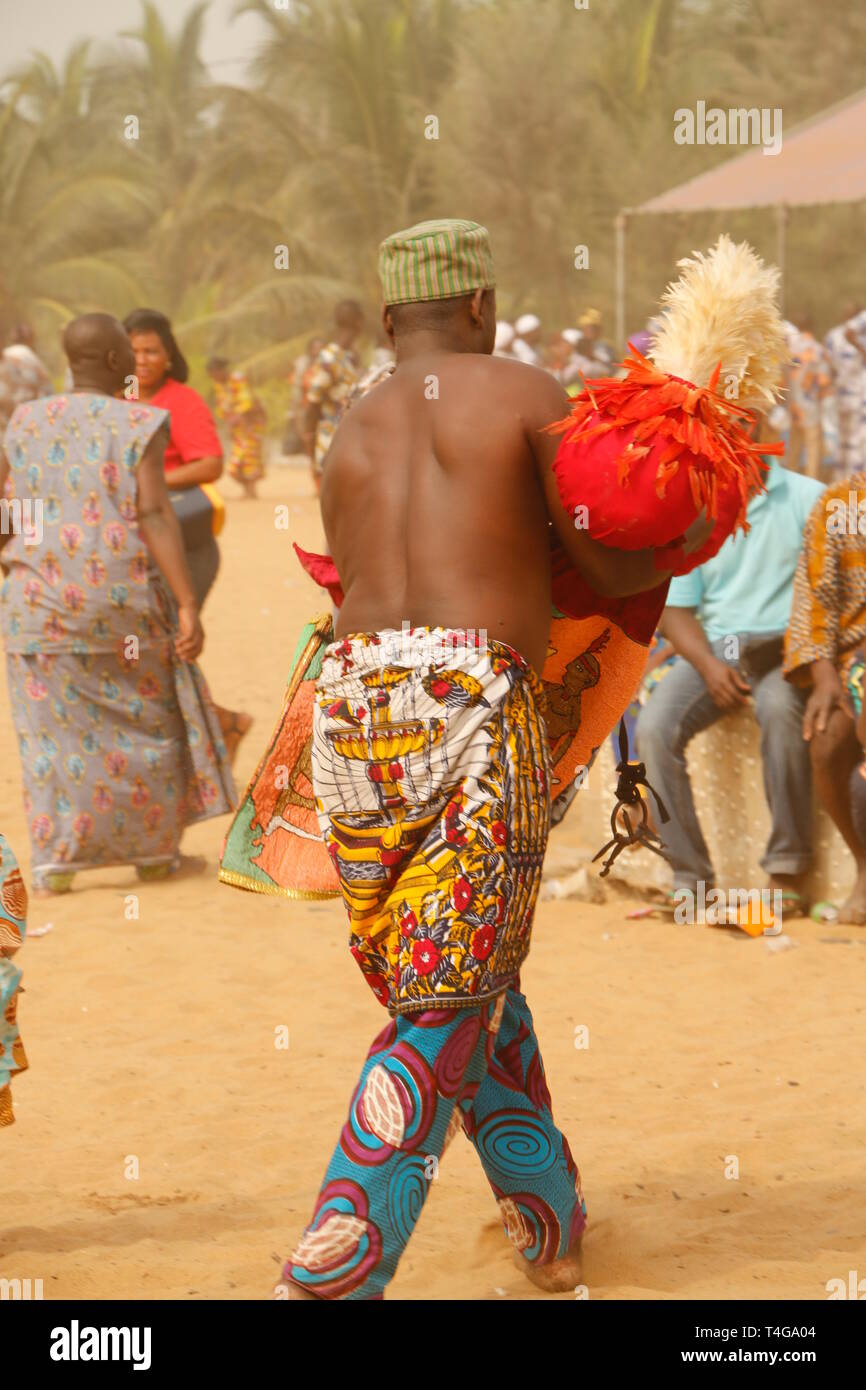 Voodoo festival Ouidah, Benin. Music, dance, singing at the beach to ...