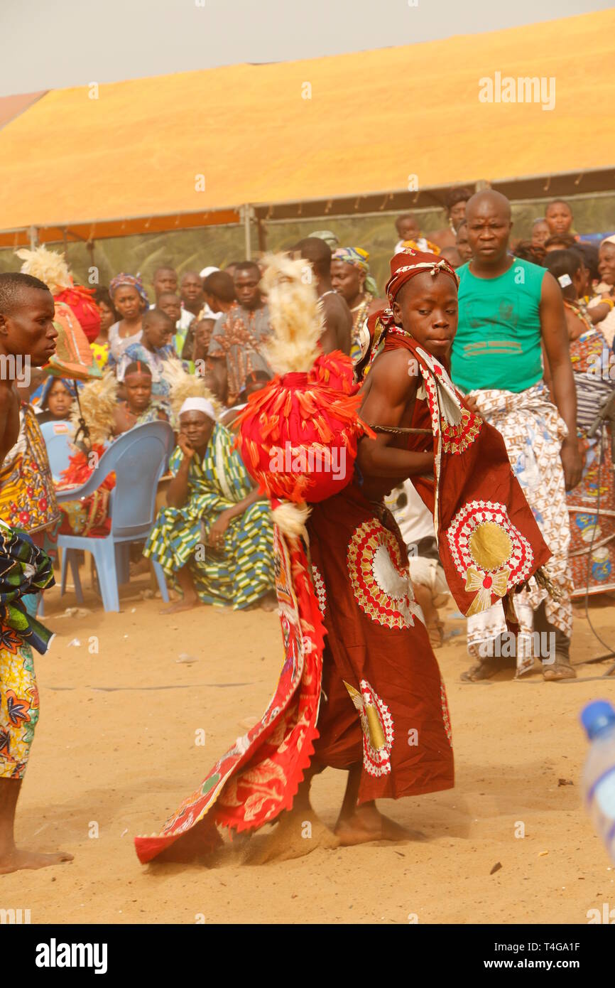 Voodoo festival Ouidah, Benin. Music, dance, singing at the beach to ...
