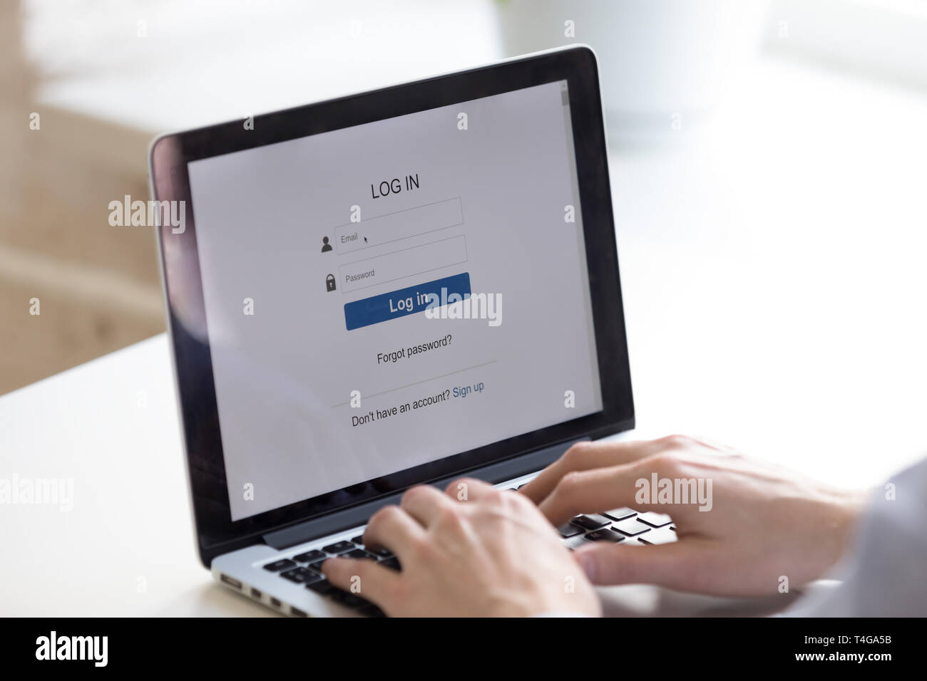 Access window. Enter login and password. Cyber protection Stock Photo ...
