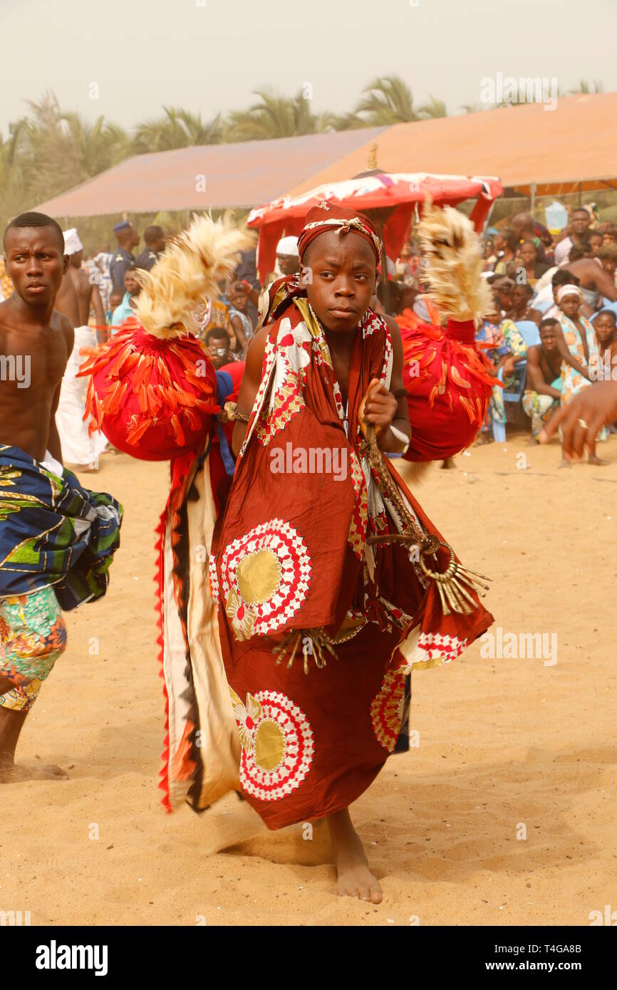 Voodoo festival Ouidah, Benin. Music, dance, singing at the beach to ...
