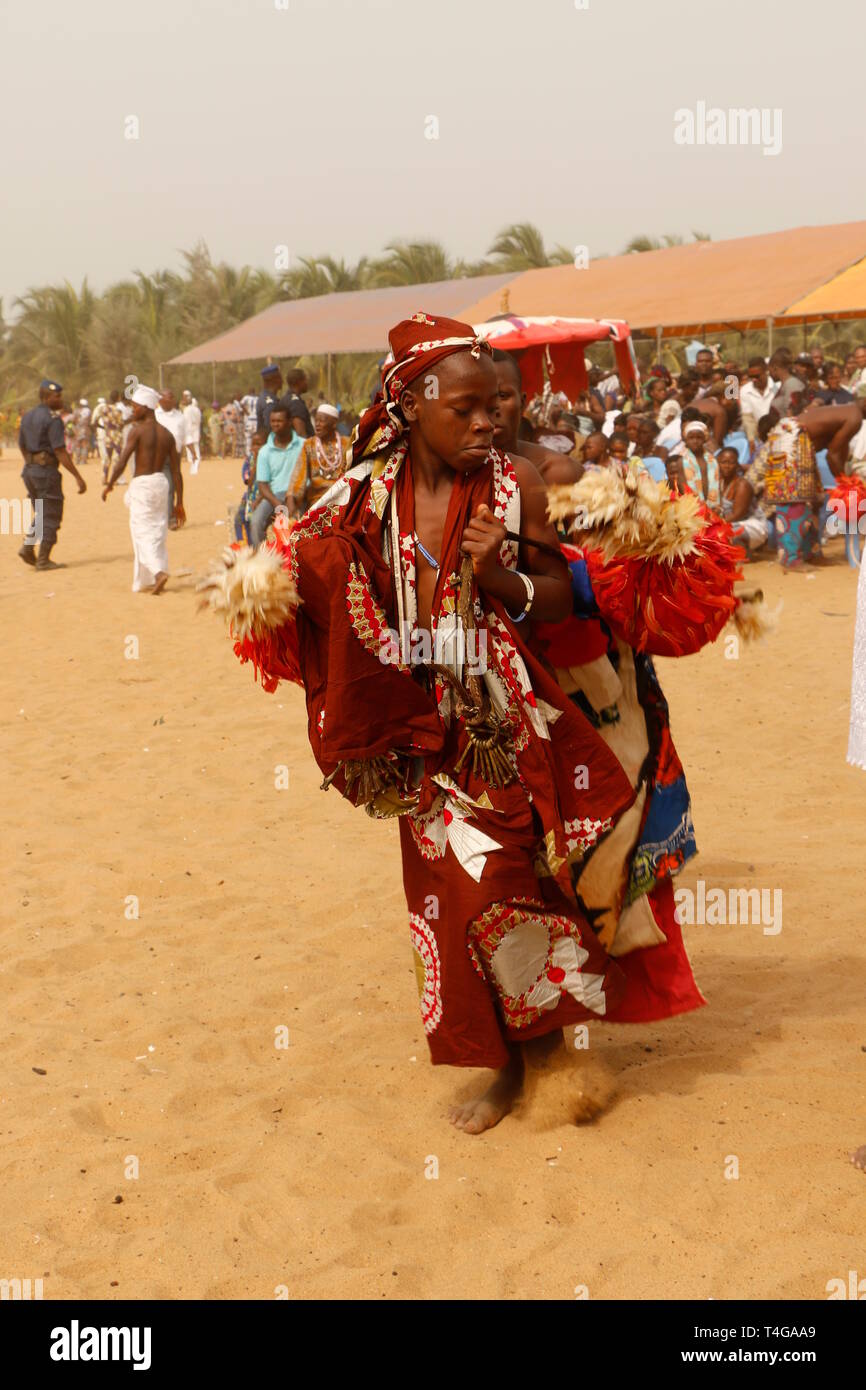 Voodoo festival Ouidah, Benin. Music, dance, singing at the beach to ...