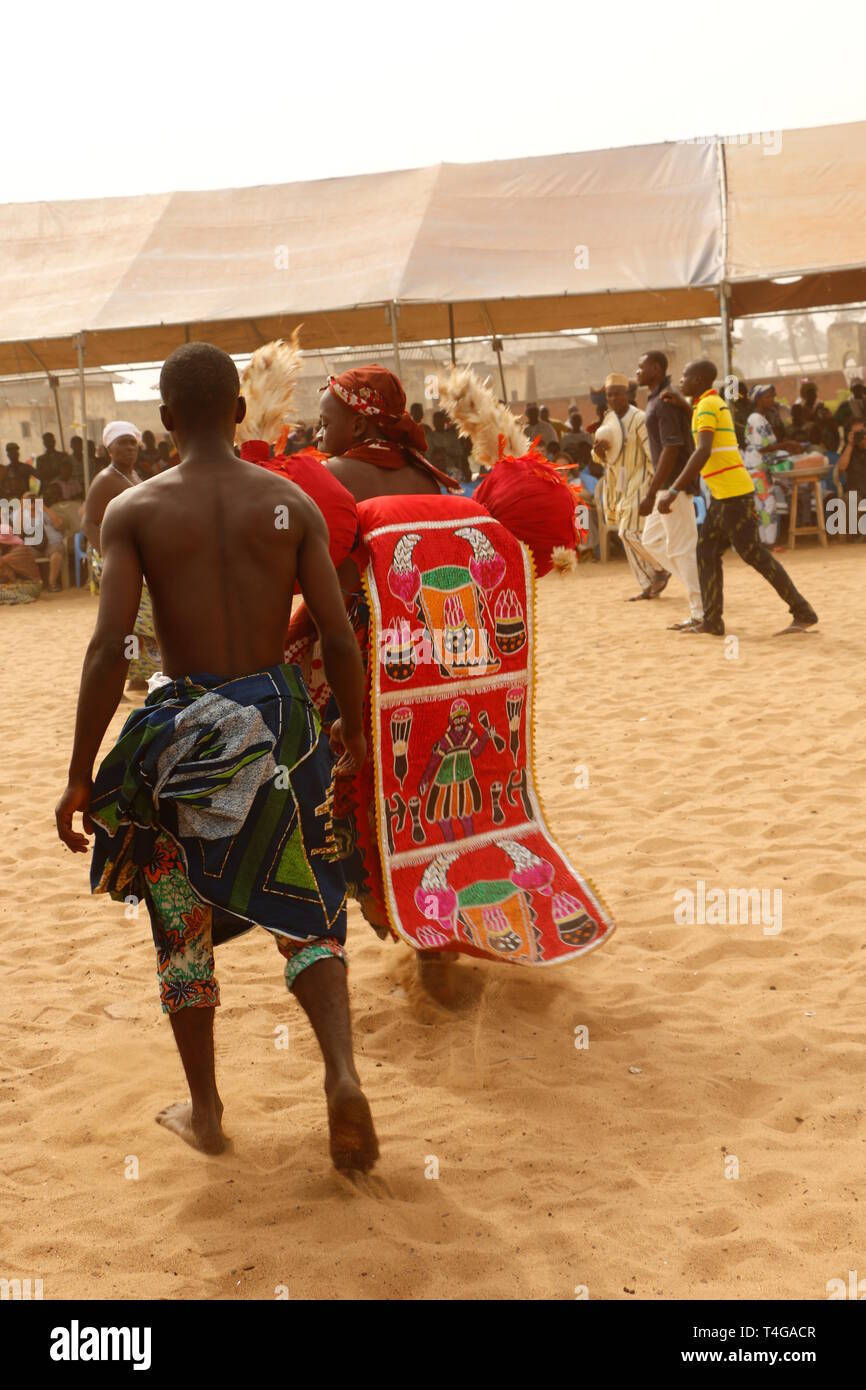 Voodoo festival Ouidah, Benin. Music, dance, singing at the beach to ...
