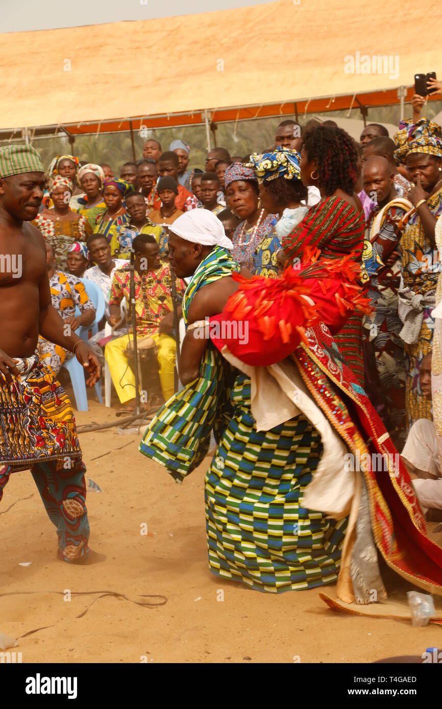 Voodoo festival Ouidah, Benin. Music, dance, singing at the beach to ...