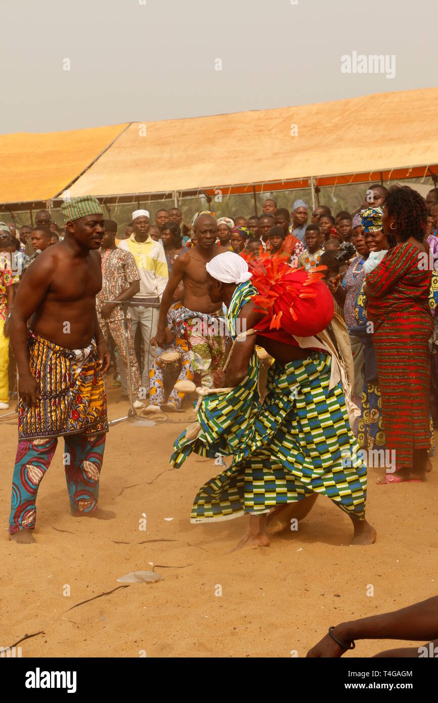 Voodoo festival Ouidah, Benin. Music, dance, singing at the beach to ...