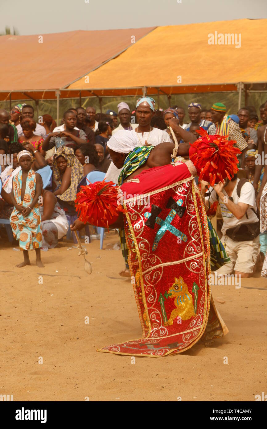 Voodoo festival Ouidah, Benin. Music, dance, singing at the beach to ...