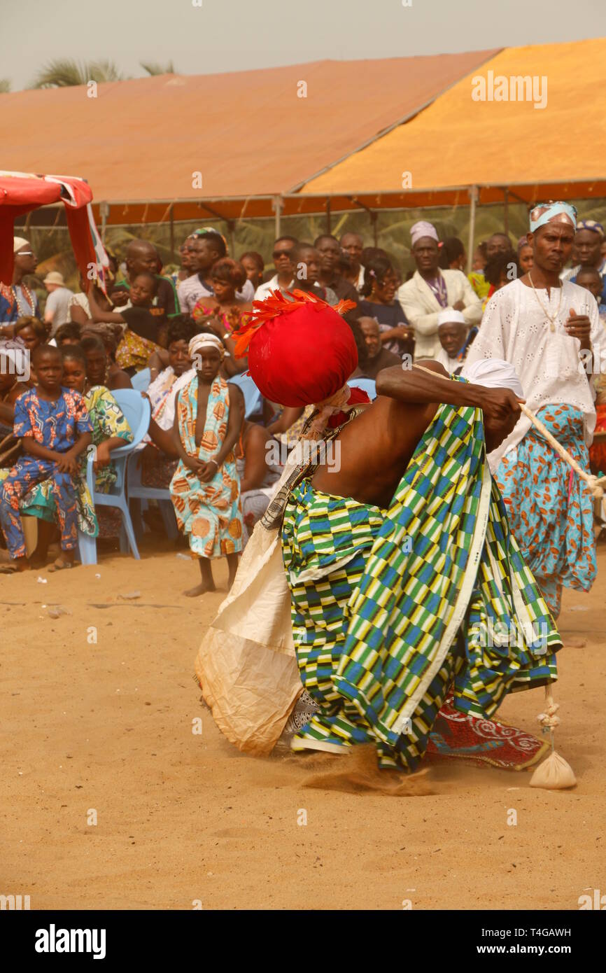 Voodoo festival Ouidah, Benin. Music, dance, singing at the beach to ...