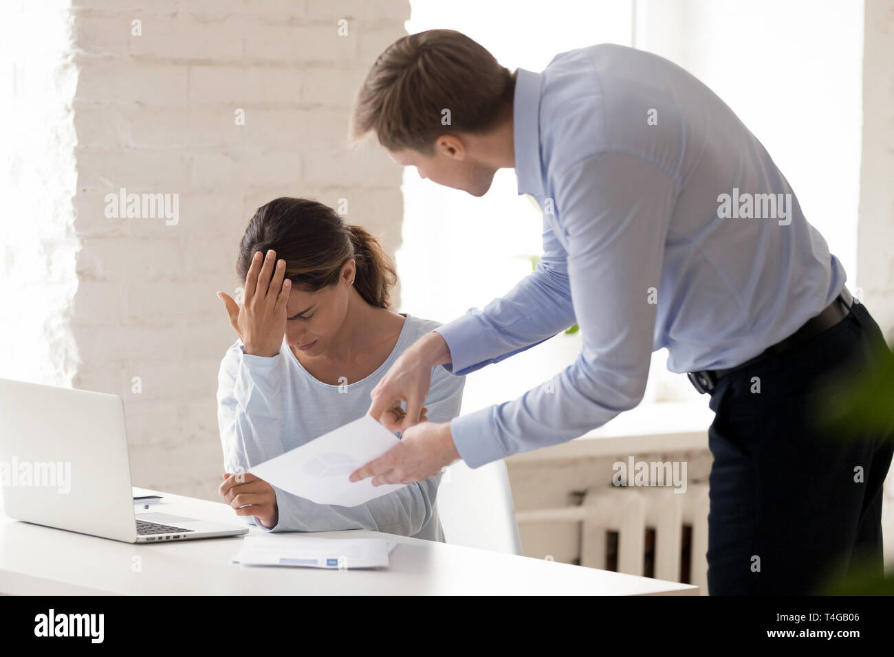 Stressed woman office boss hi-res stock photography and images - Alamy