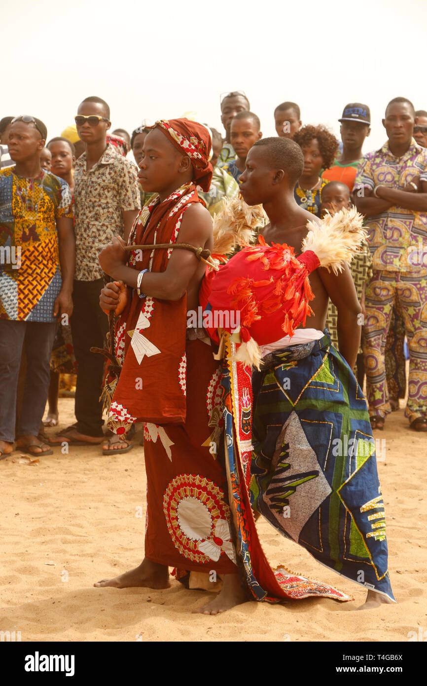 Voodoo festival Ouidah, Benin. Music, dance, singing at the beach to ...