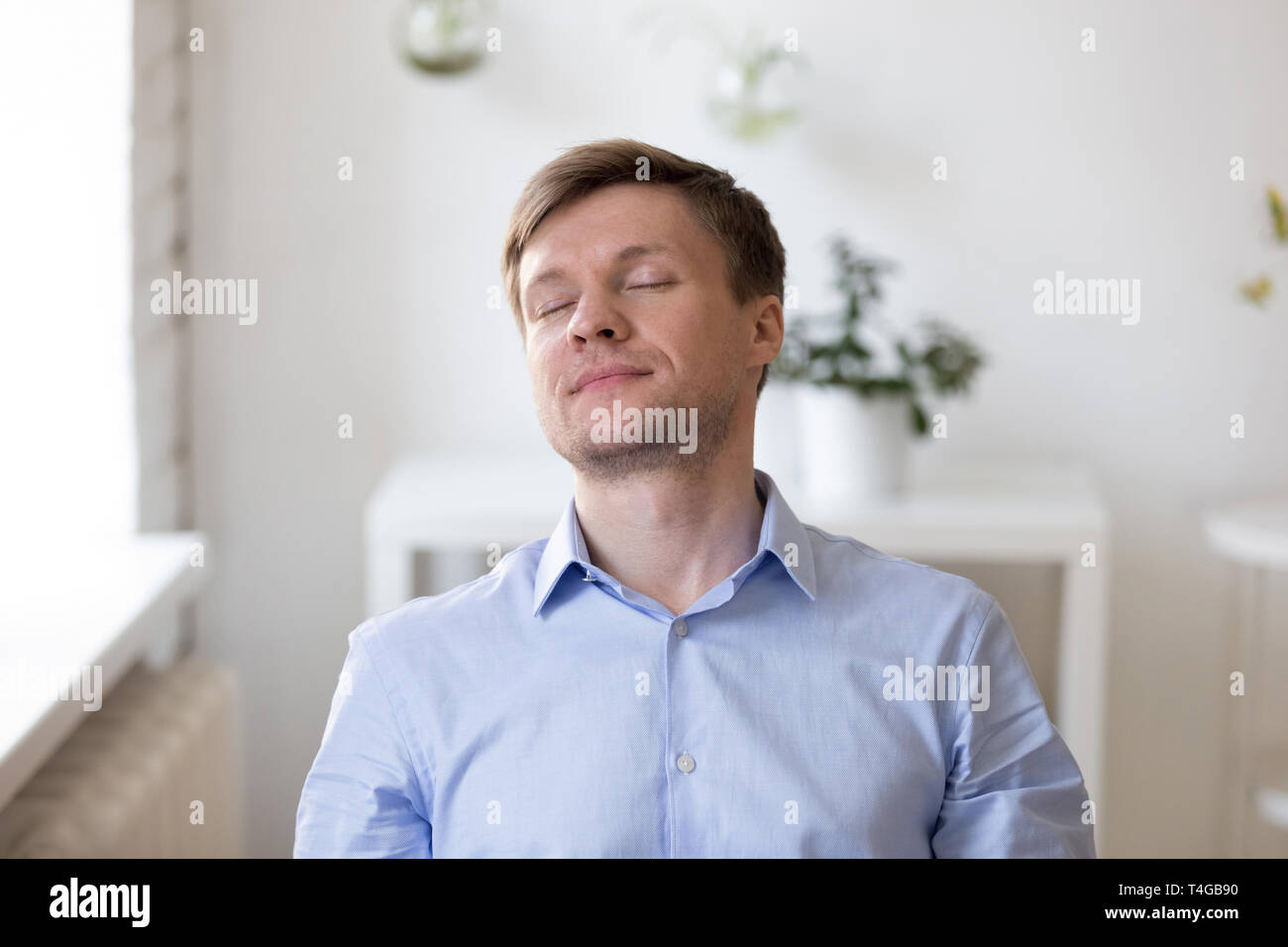 Man close eyes hi-res stock photography and images - Alamy