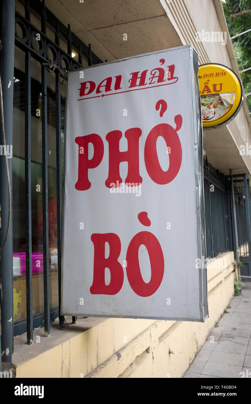 Pho Bo Restaurant Sign Hanoi Stock Photo - Alamy