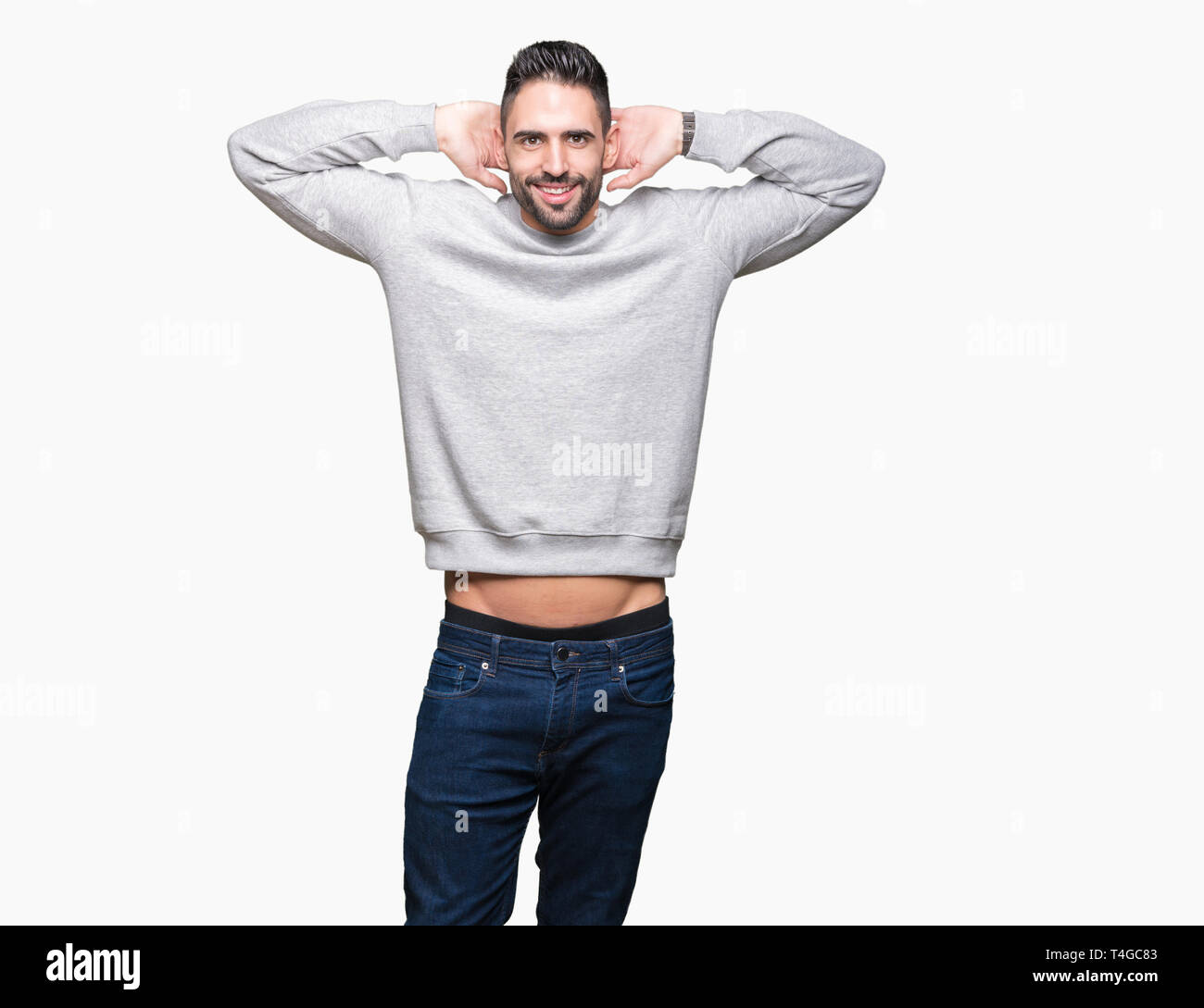 Male Model Arms Behind Head High Resolution Stock Photography and ...