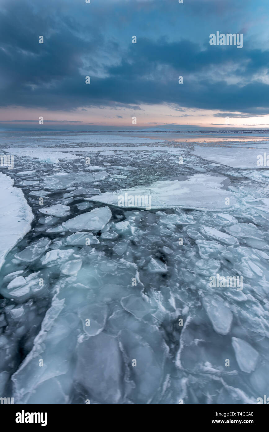 Drift Ice and tourist cruise on the Sea of Okhotsk in Abashiri,Hokkaido ...
