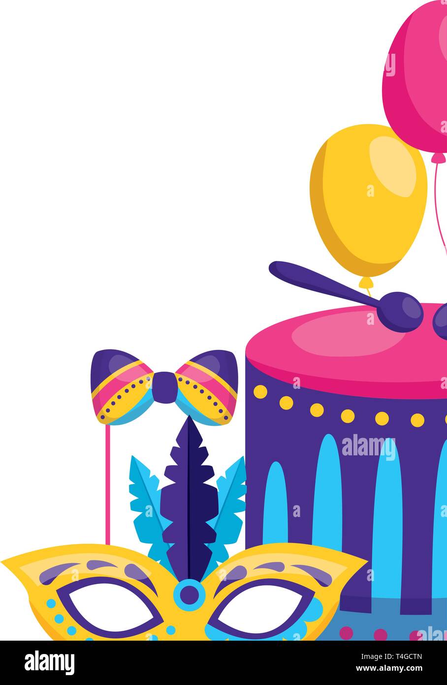 carnival mask drum balloons Stock Vector Image & Art - Alamy