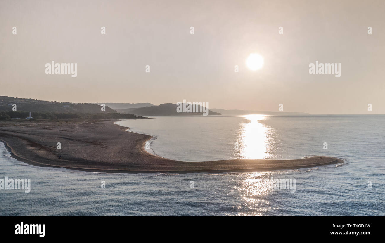 beach at Possidi Cape on the Kasandra Peninsula. Greece. Aerial view ...