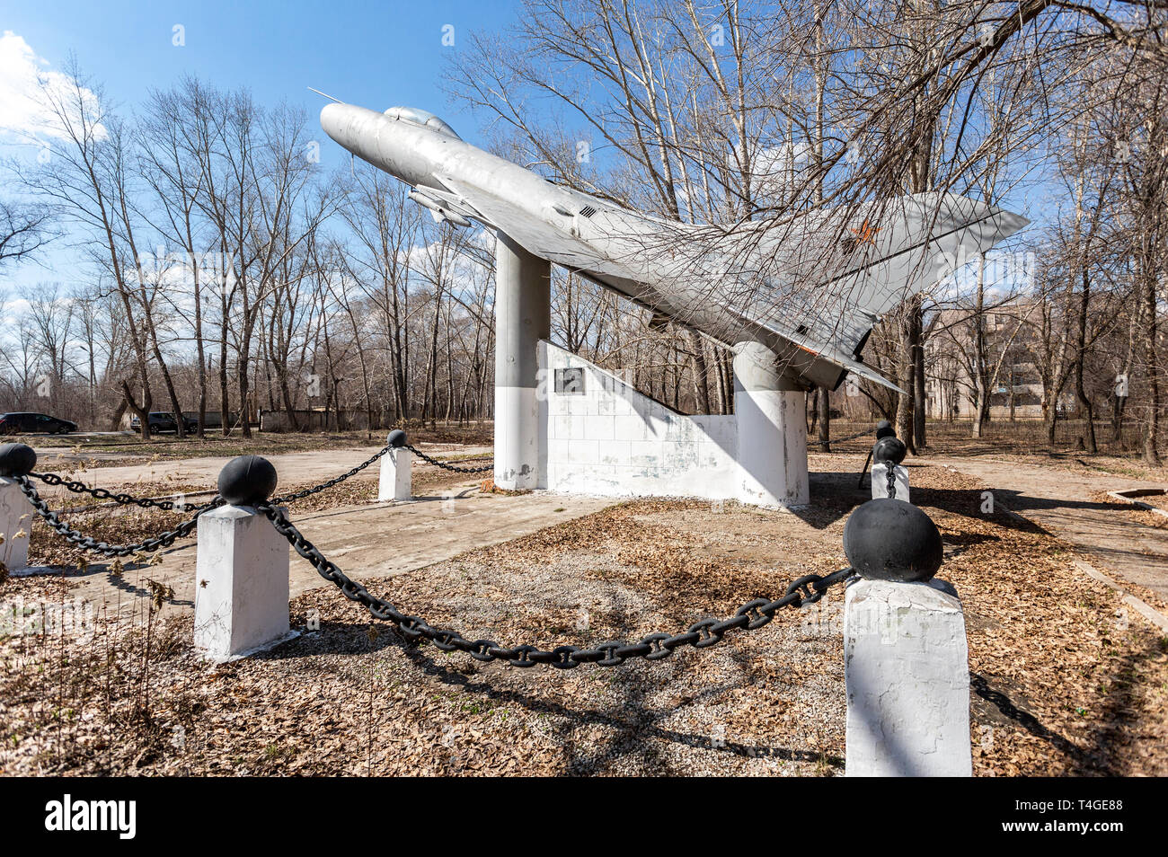 Samara region, Russia - April 13, 2019: Monument to Sukhoi Su-9 (NATO ...